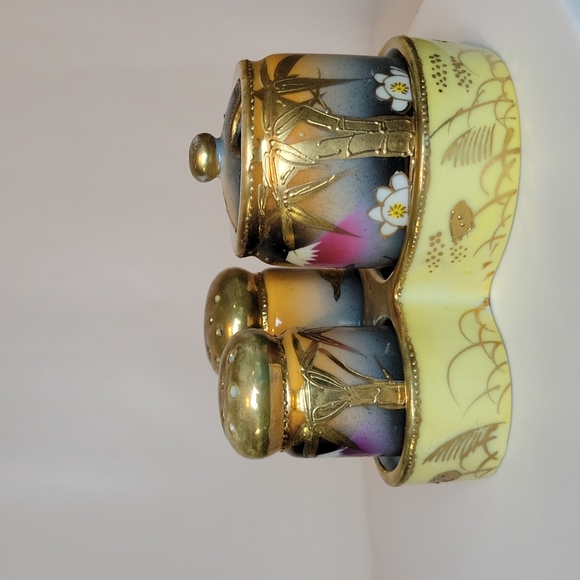 Vintage | Other | Vintage Rare Handpainted Condiment Jar With Salt And ...